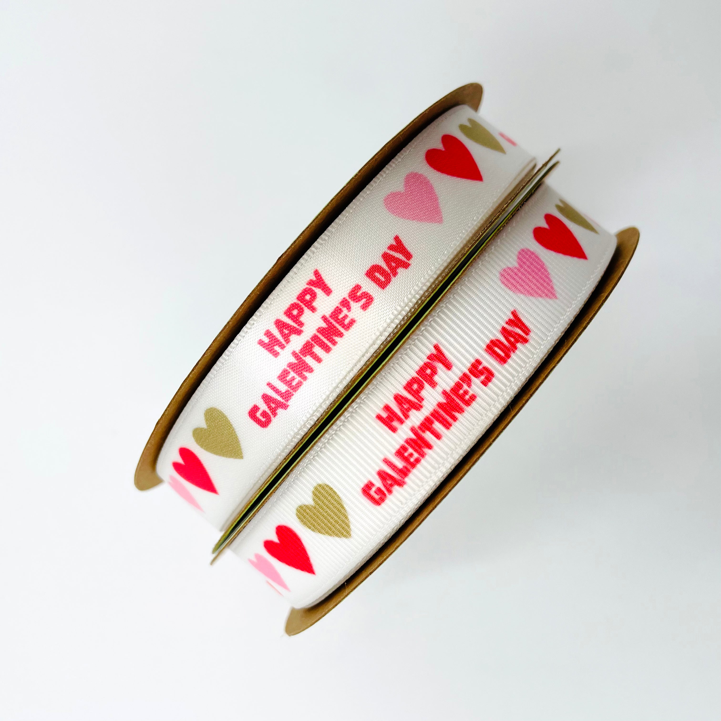 Happy Galentine's Day ribbon in red fun font with red, pink and gold ...